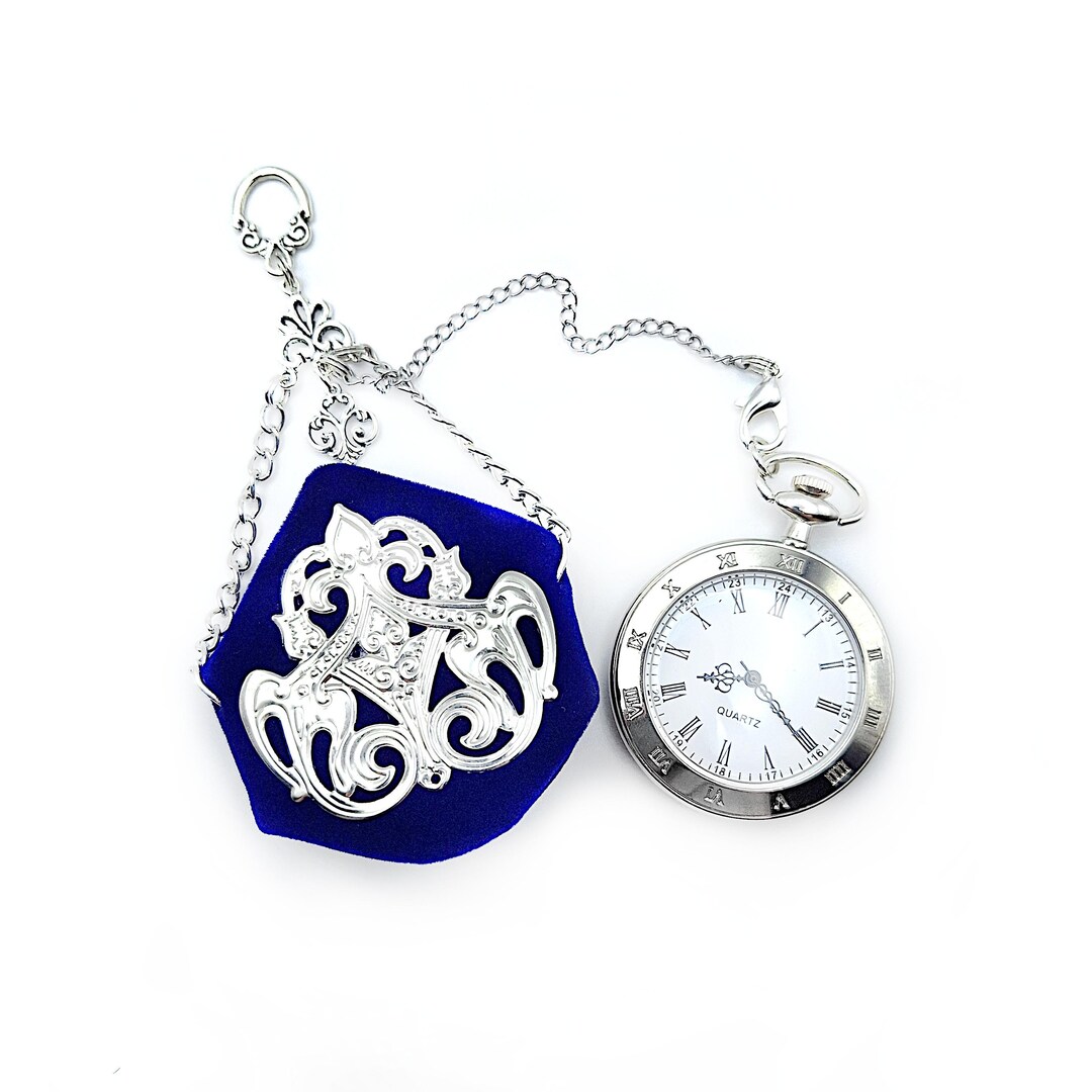 Ornate Velvet Flocked Pocket Watch Case for Chatelaine & Open Face ...
