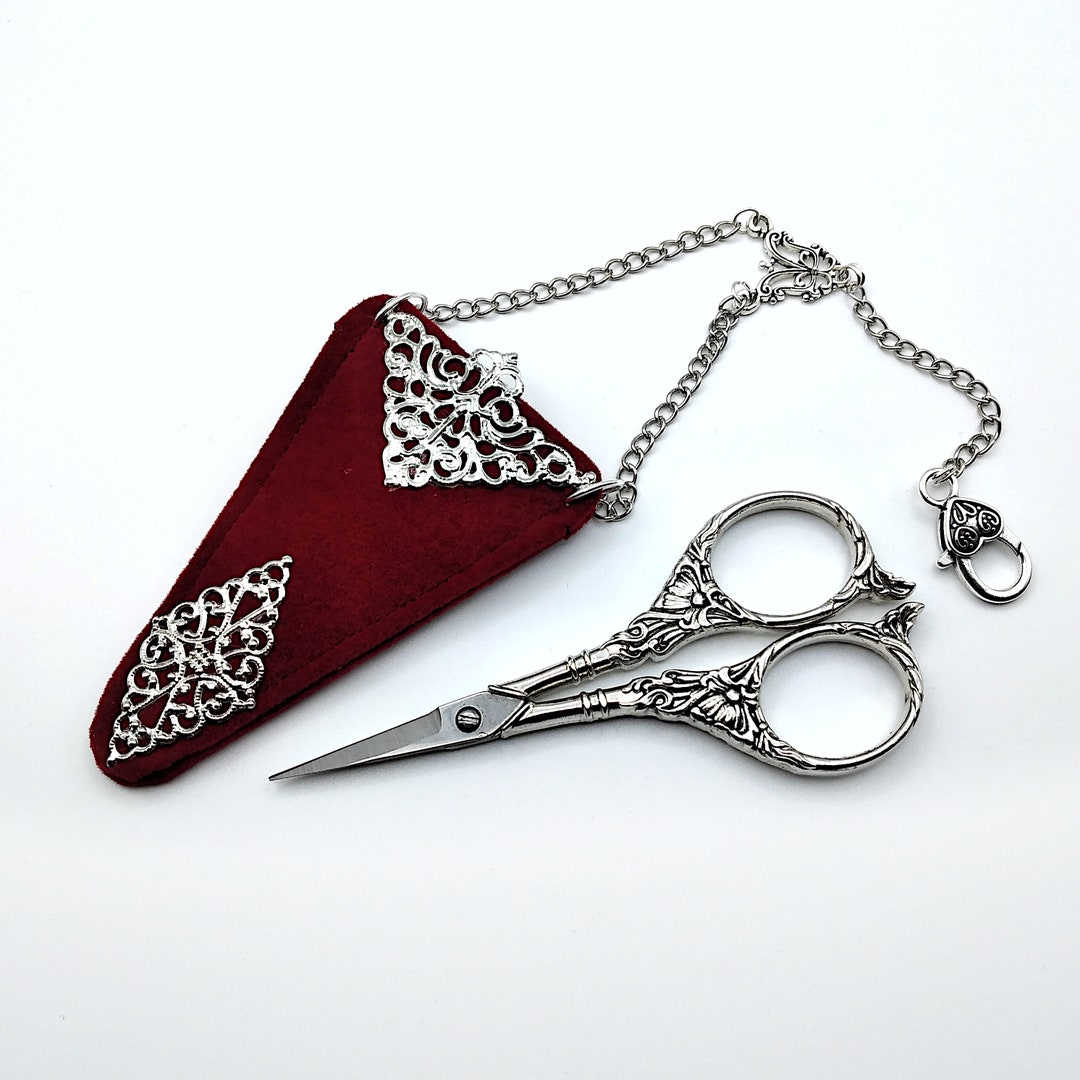Vintage Embroidery Scissors With Velvet Flocked & Silver - Etsy