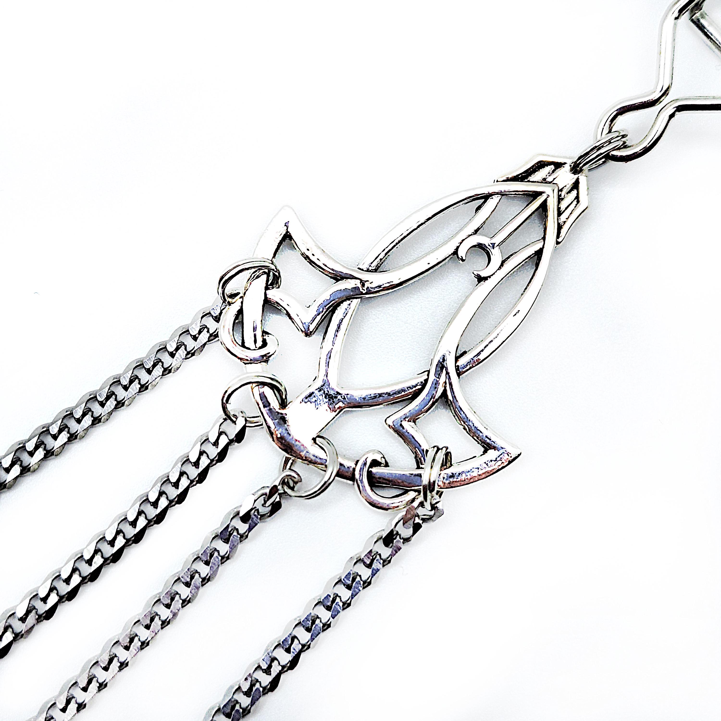 Art Nouveau Scrolled Waist Chatelaine W/ Four Accessory Chains ...