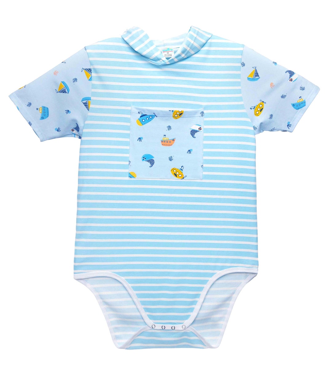 Adult Baby ABDL Onesie - Blue Stripe & Ships - Etsy