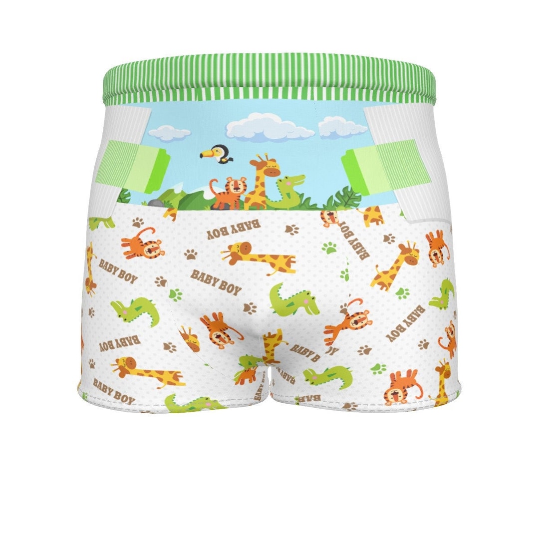 ABDL Adult Baby Boy Boxer Briefs - Safari Animal - Etsy