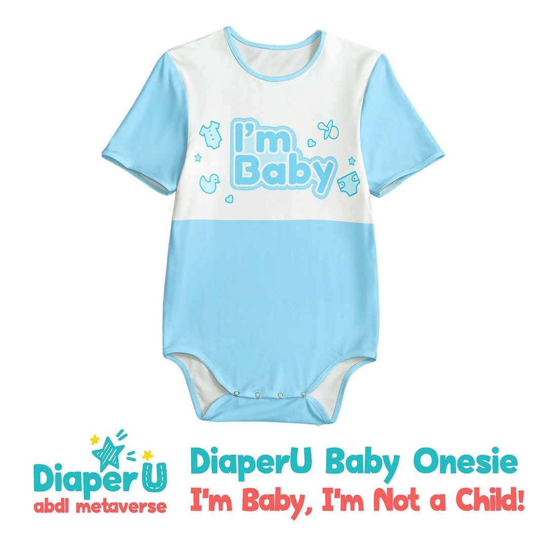 ABDL Adult Baby Onesie - I'm Baby, I'm NOT a Child (baby Blue) - Etsy