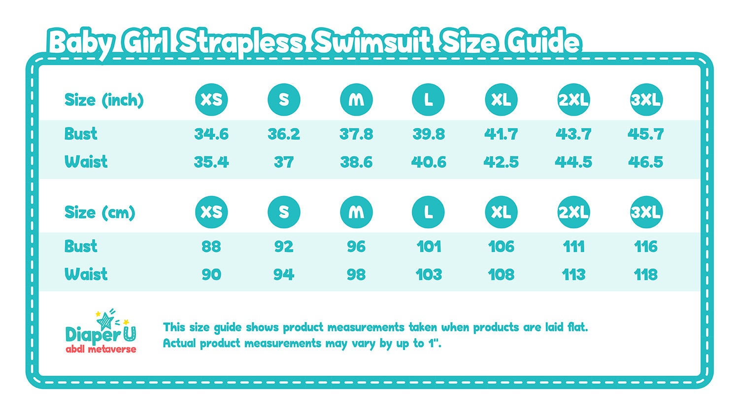 ABDL Adult Baby Girl Diaper Style Strapless Swimsuit - Etsy