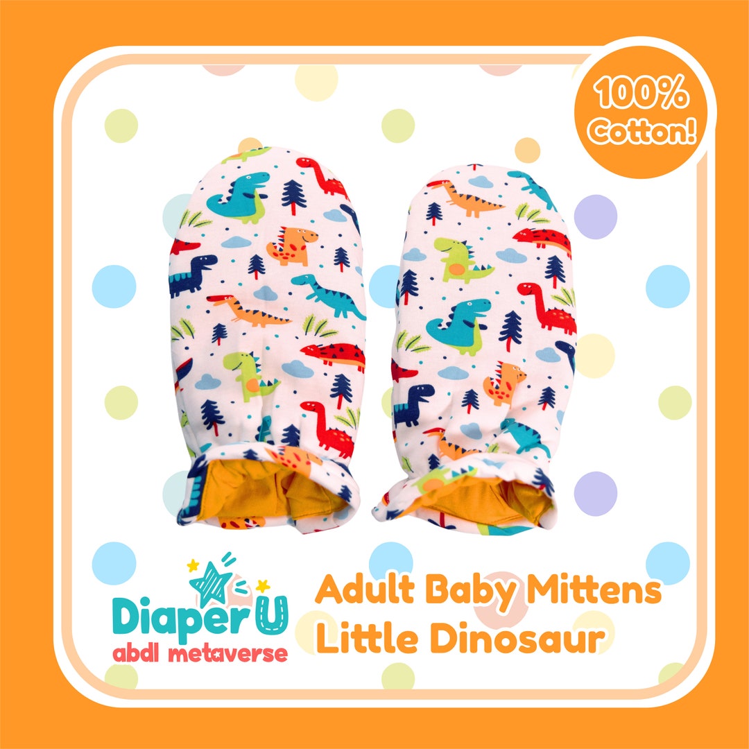 Adult Baby ABDL Mittens - Little Dinosaur - Etsy