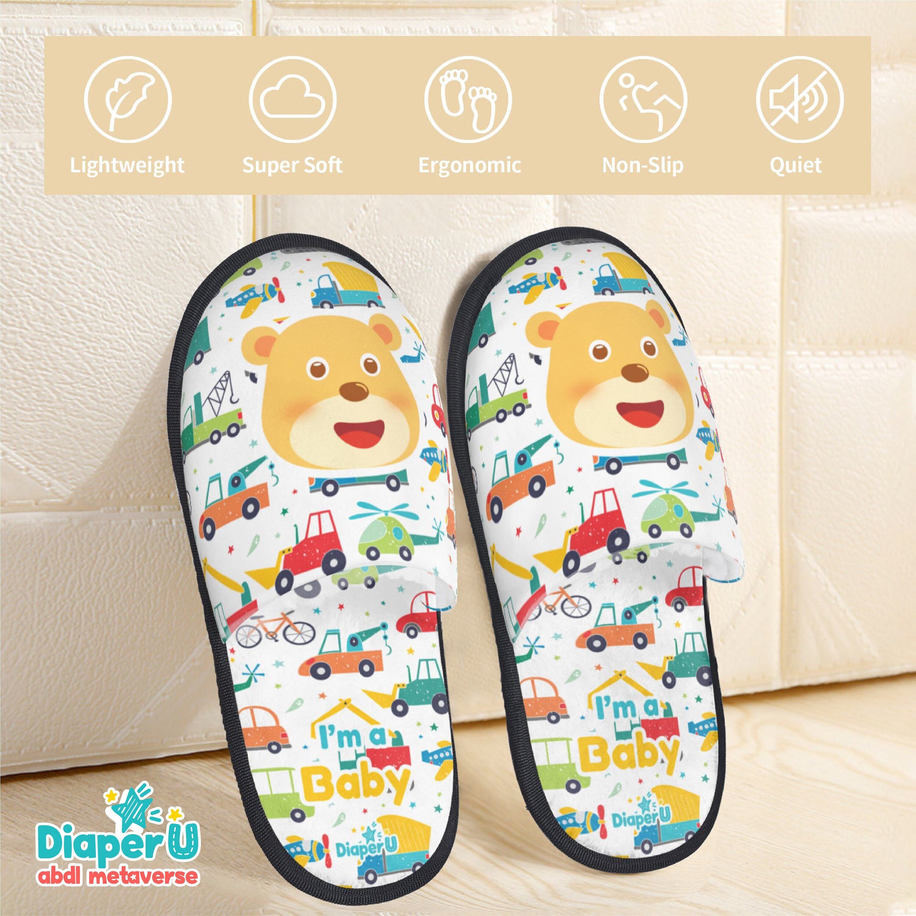 ABDL Adult Baby Slippers - Little Bear & Lion - Etsy