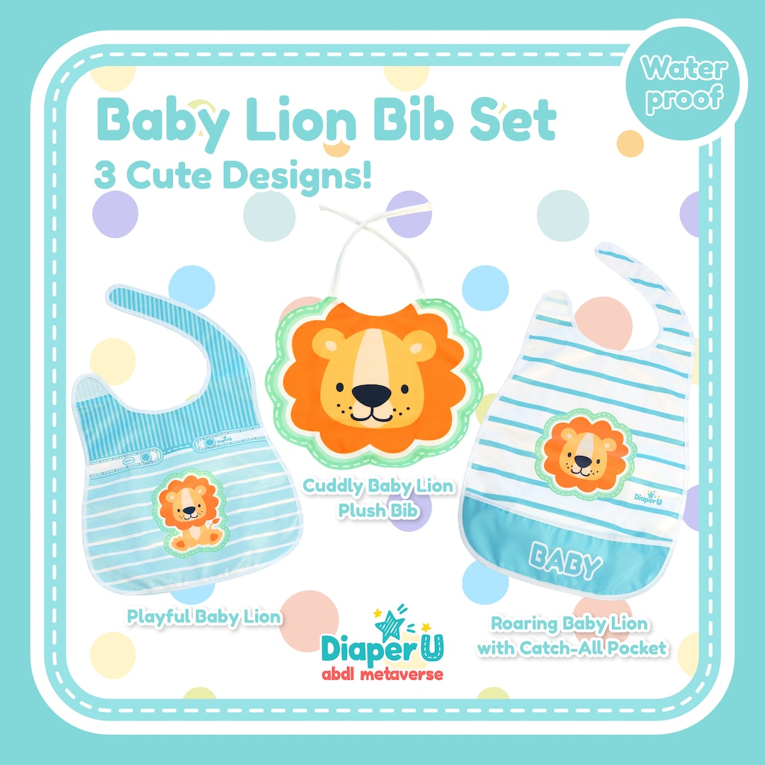 ABDL Adult Baby Lion Bib Set (3 Bibs) - Etsy