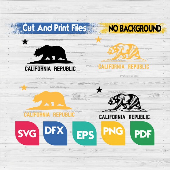 Norcal Bear Svg Grizzly Bear Northern California Bear Flag - Etsy UK