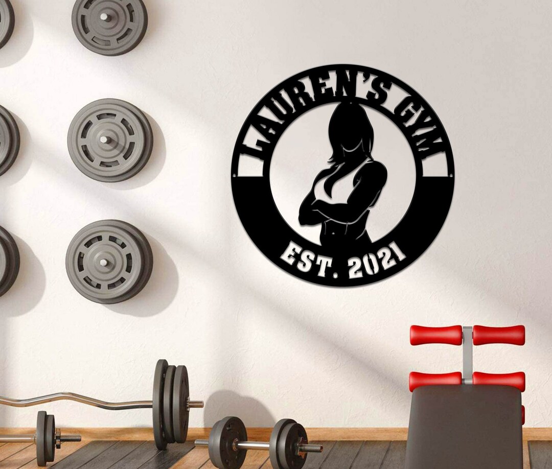 Personalized Home Gym Sign, Workout Room Sign, Metal Gym Sign, Home Gym ...
