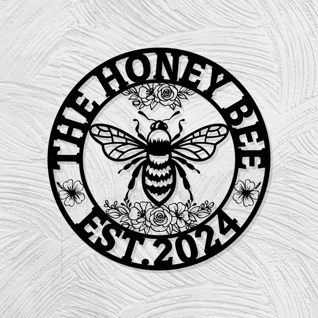 Personalized Honey Bee Sign,custom Metal Bee Decor,bee Hive Garden ...