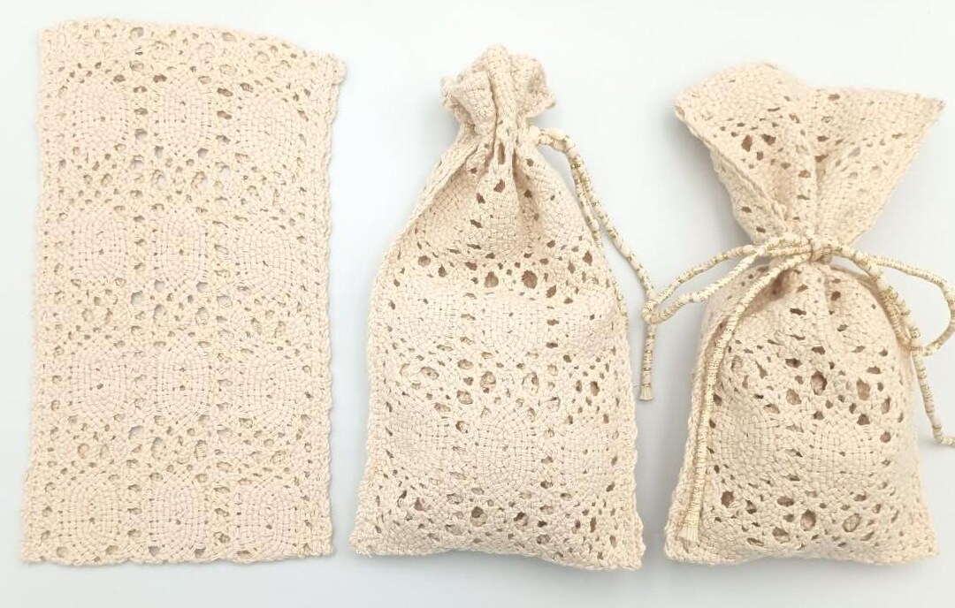 10 Pieces, Lace Favor Pouches, Drawstring Pouch, Bonbonniere, Greek ...