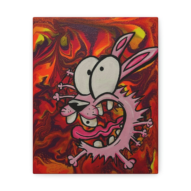 Canvas Courage the Cowardly Dog - Etsy