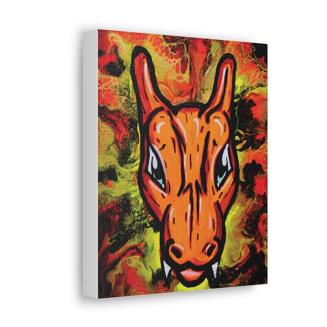 Canvas Charizard Painting - Etsy