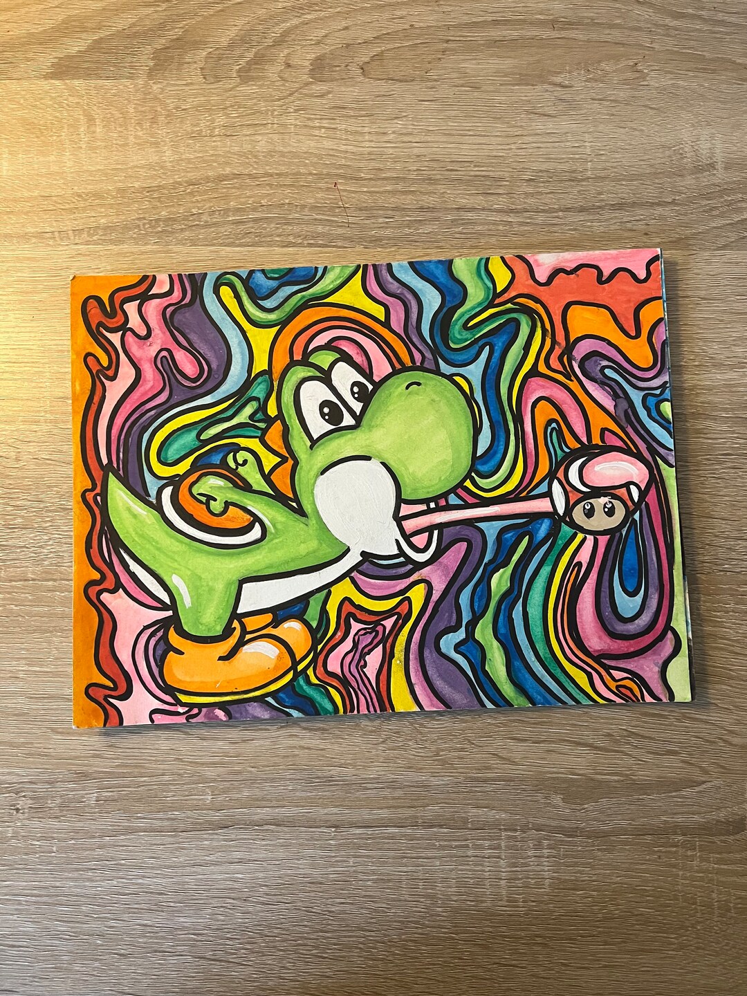 Original Art Rainbow Yoshi - Etsy