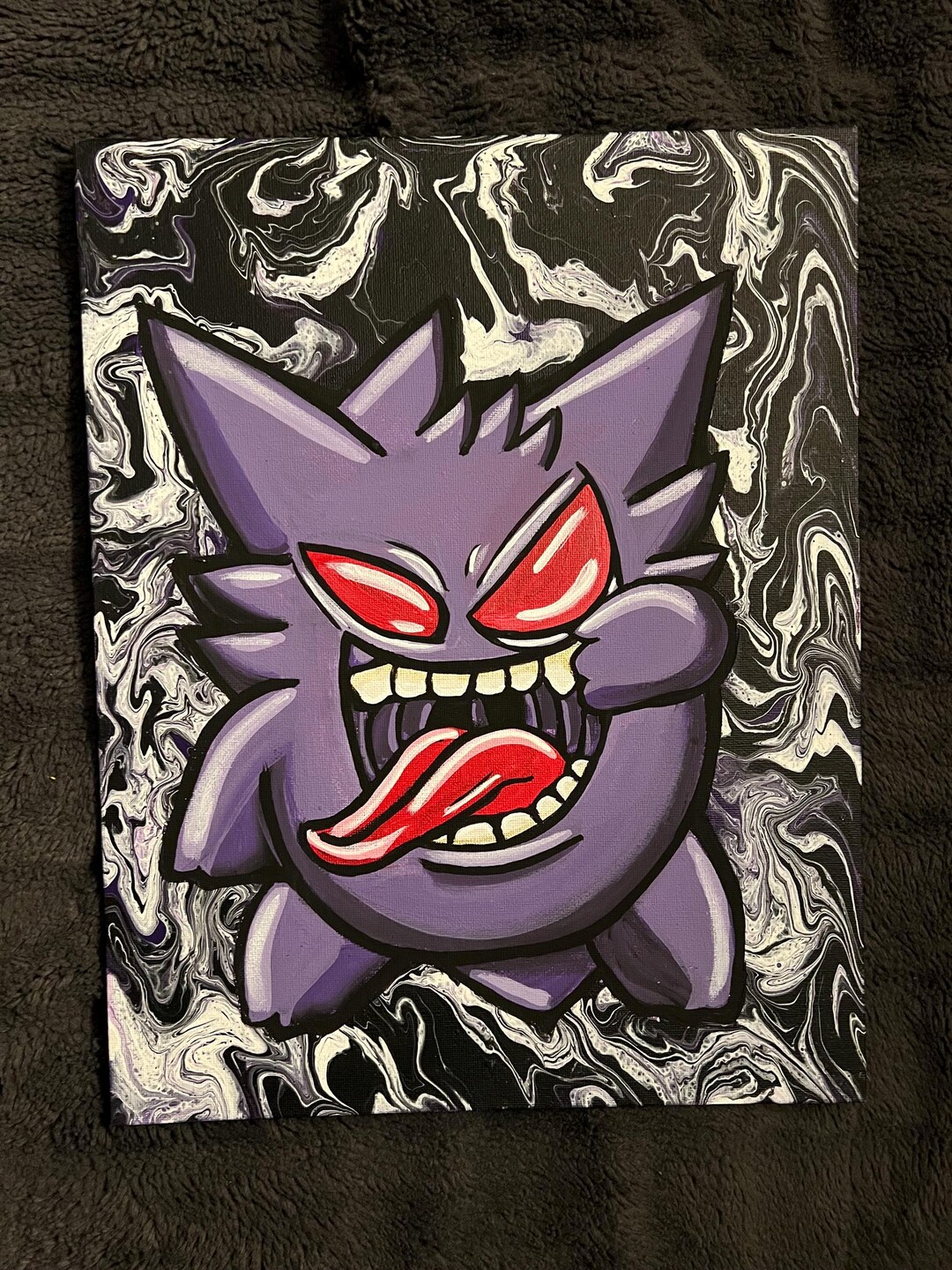 Hand Painted Original Gengar Canvas - Etsy