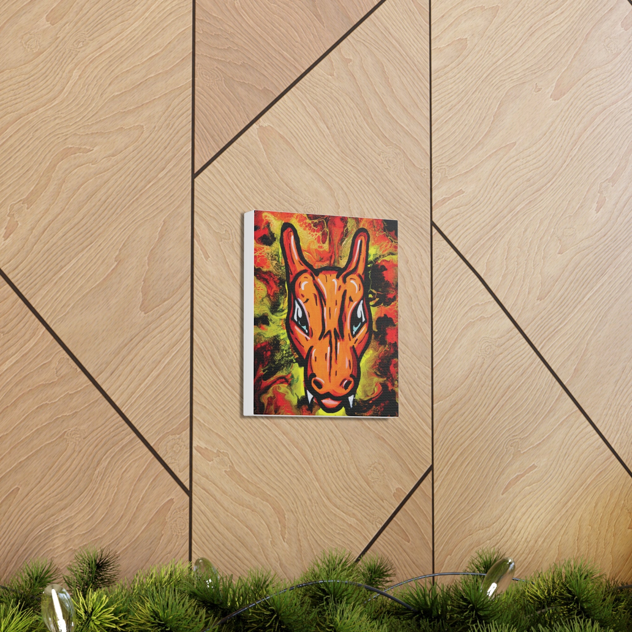 Canvas Charizard Painting - Etsy