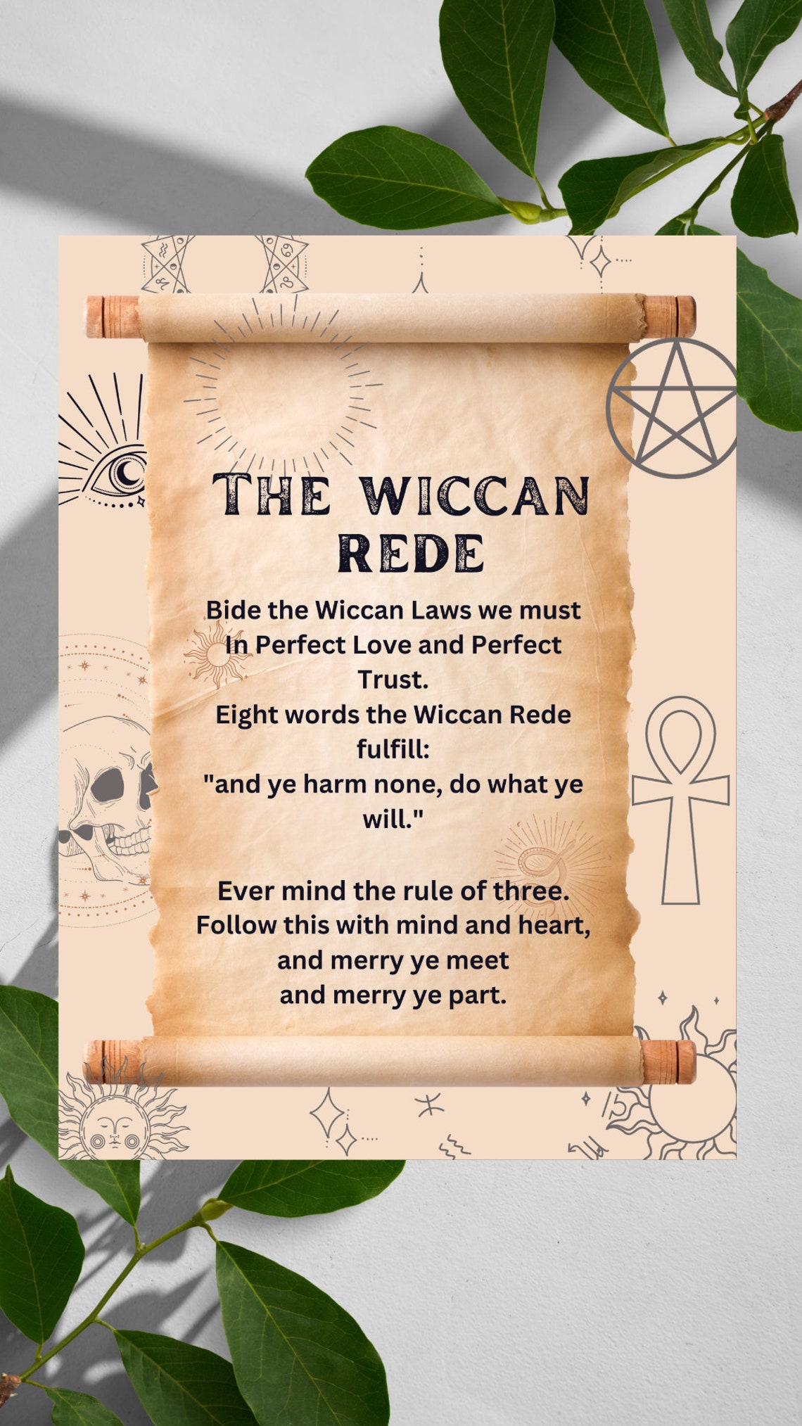 The Wiccan Rede Short Version: ONE SHEET 8.5x11 in PDF - Etsy