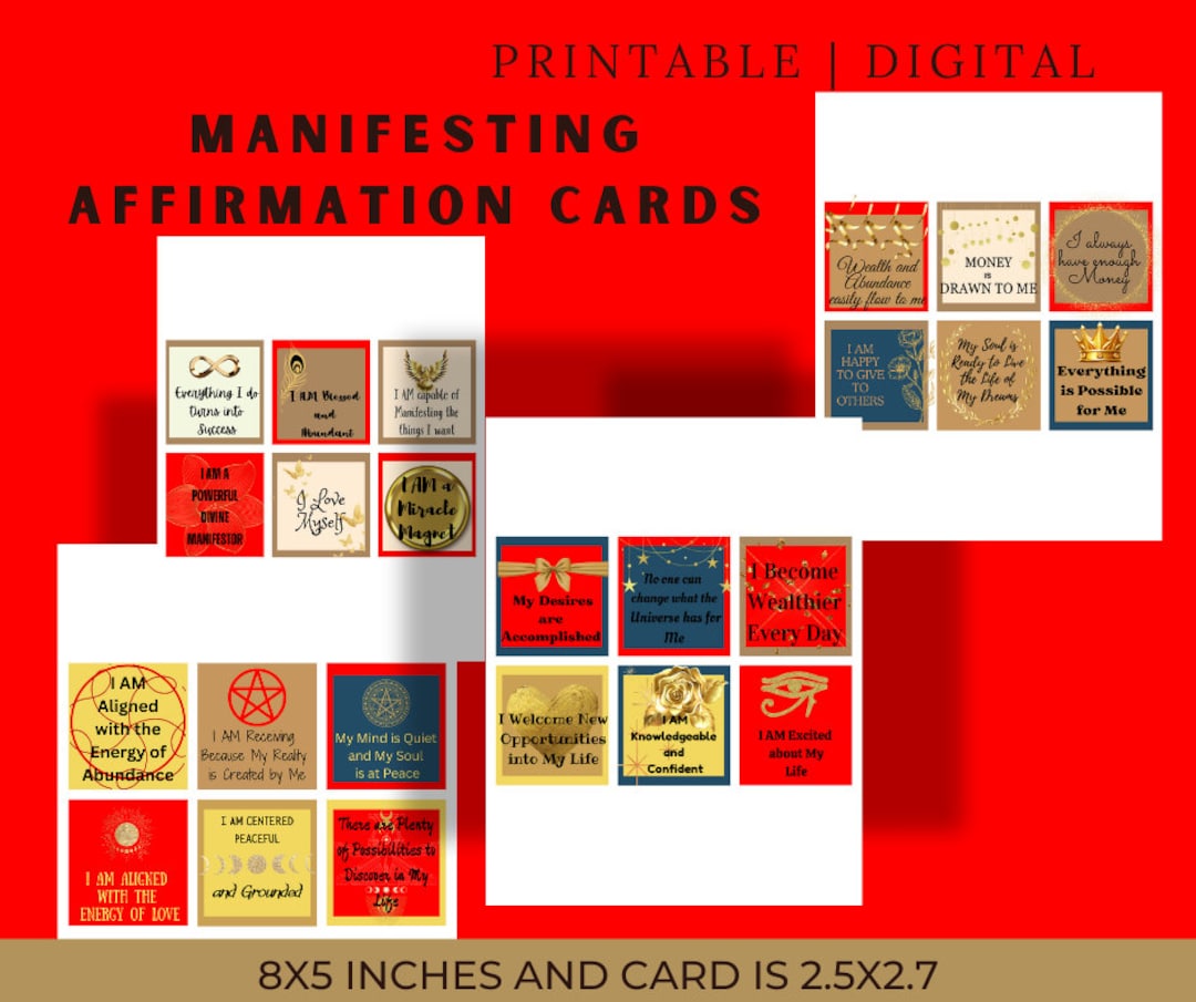 24 Manifesting Affirmation Cards PDF Digital Download Affirmation Cards ...