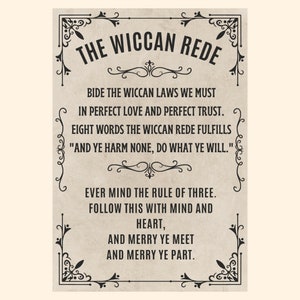 The Wiccan Rede - Short Version: (ONE SHEET 8.5x11 in PDF) - Etsy
