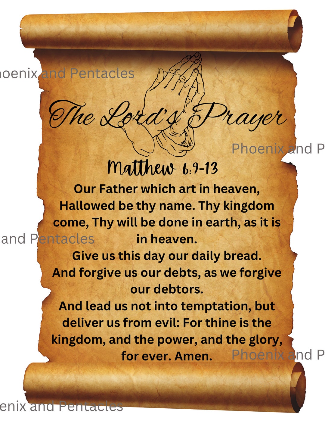The Lord's Prayer, Holy Bible, Matthew 6:9-13, Digital PDF, PDF ...