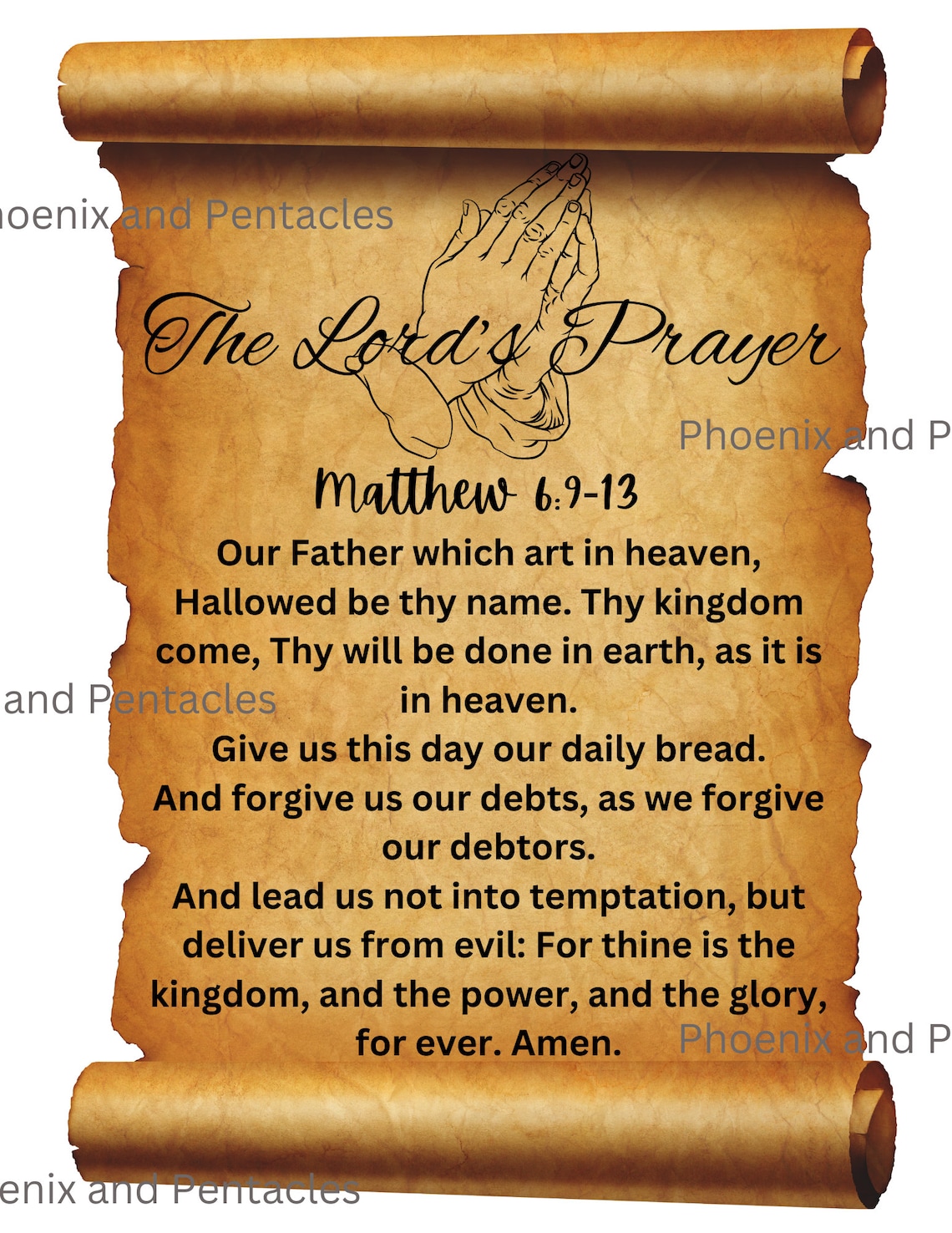 The Lord's Prayer, Holy Bible, Matthew 6:9-13, Digital PDF, PDF ...