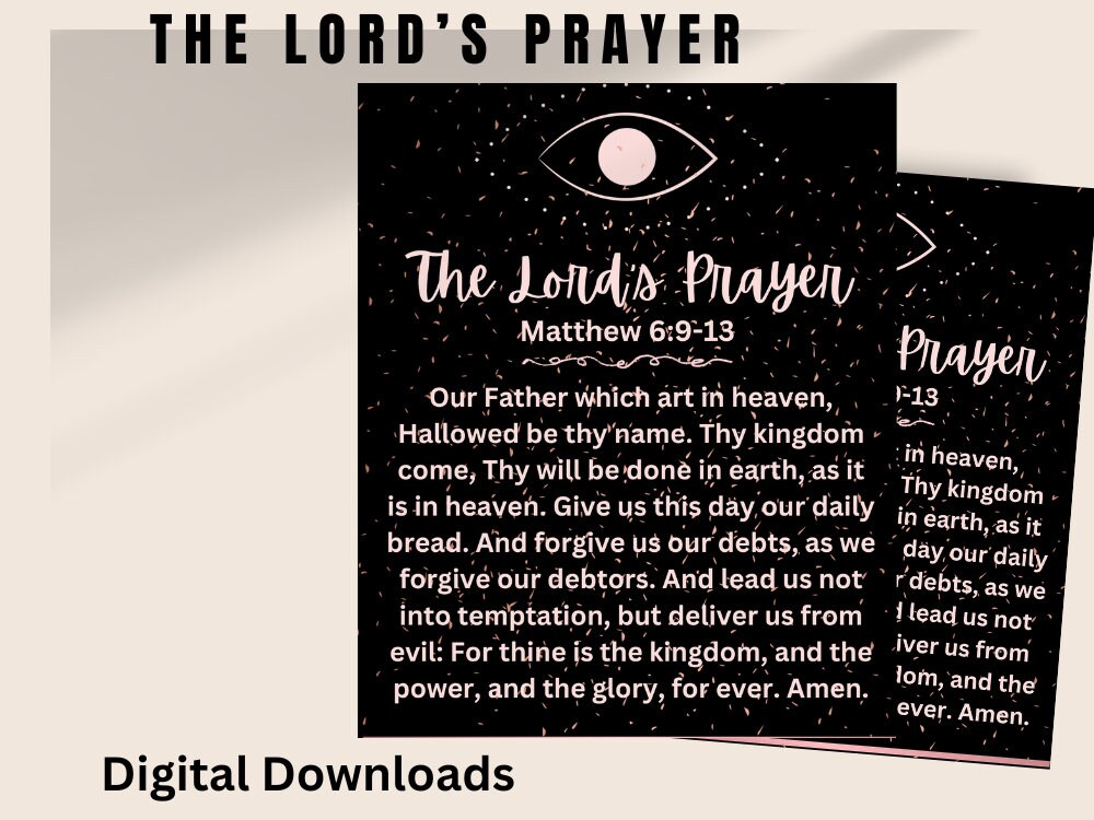 The Lord's Prayer Holy Bible Matthew 6:9-13 Digital - Etsy