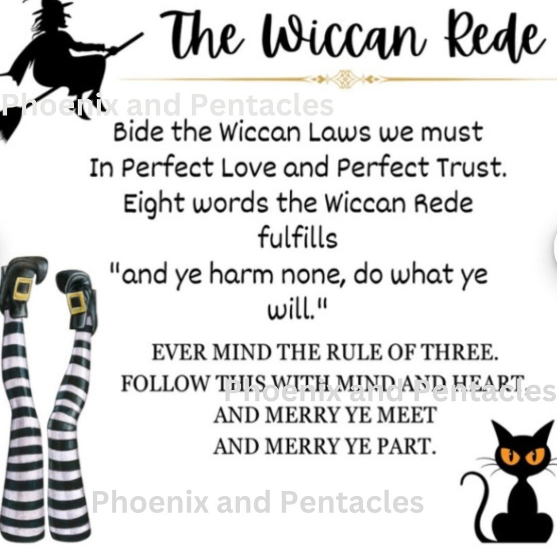The Wiccan Rede - Short Version: (ONE SHEET 8.5x11 in PDF) - Etsy