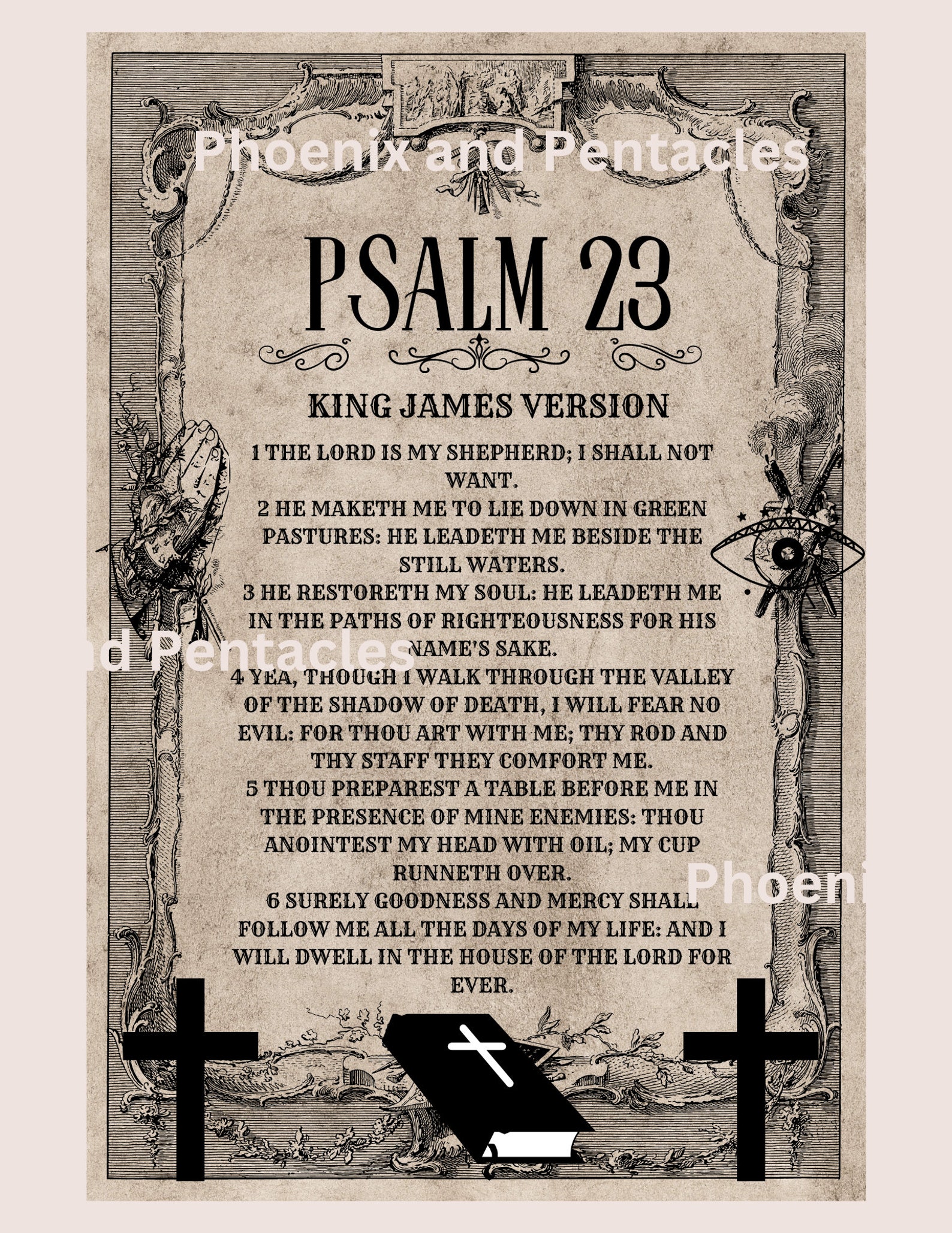 Psalm 23rd Chapter, Psalm 23, Lord is My Shepherd, PDF, PNG, Digital ...