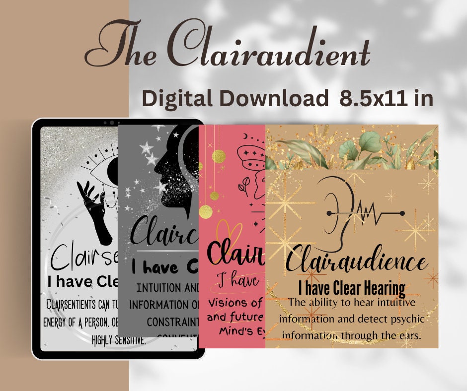 Beautiful Printable Clairaudience Printout| Psychic| Medium | Clairaudience Printout | Digital ...