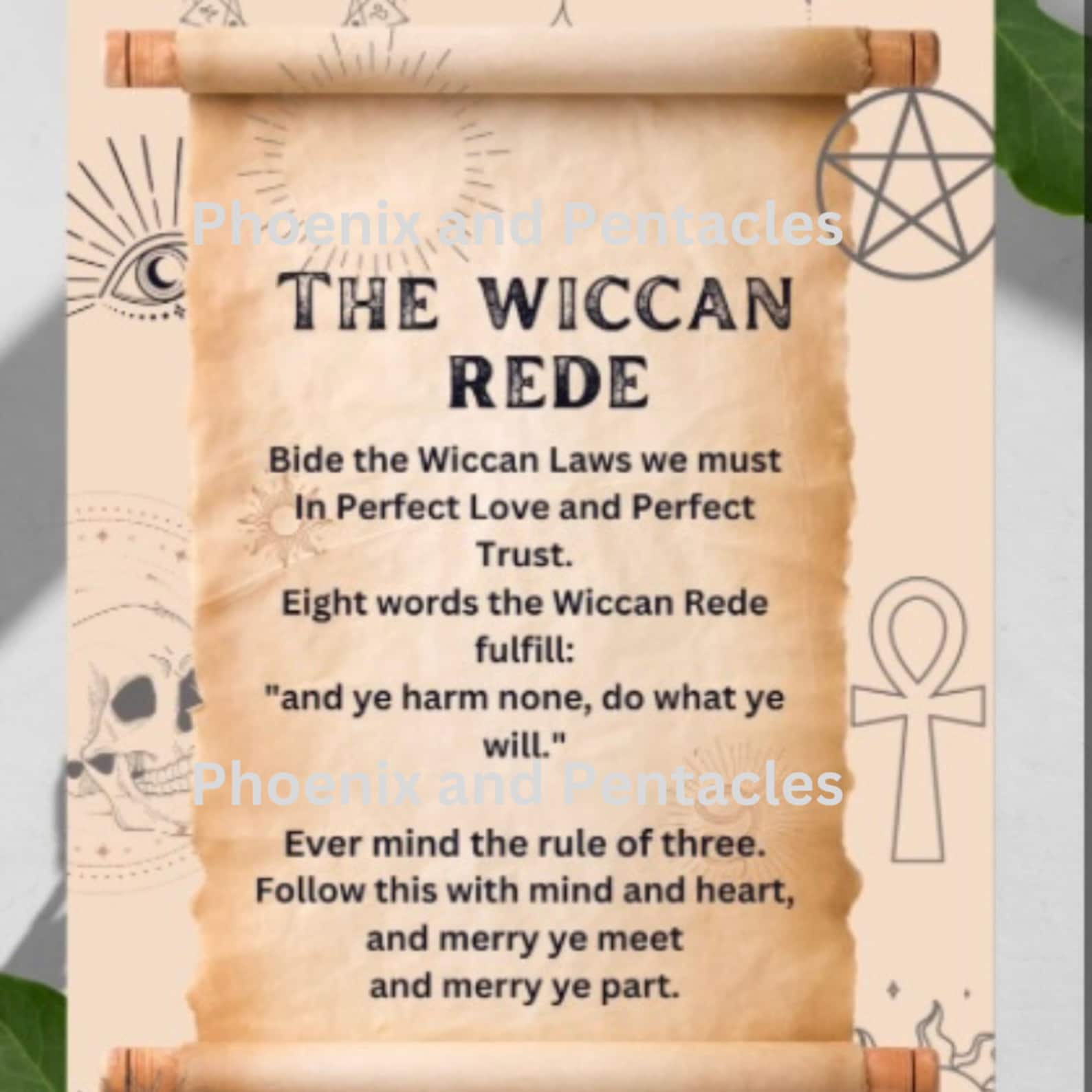 The Wiccan Rede - Short Version: (ONE SHEET 8.5x11 in PDF) - Etsy UK