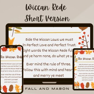 The Wiccan Rede - Short Version: Printable Wisdom for Your Spiritual ...