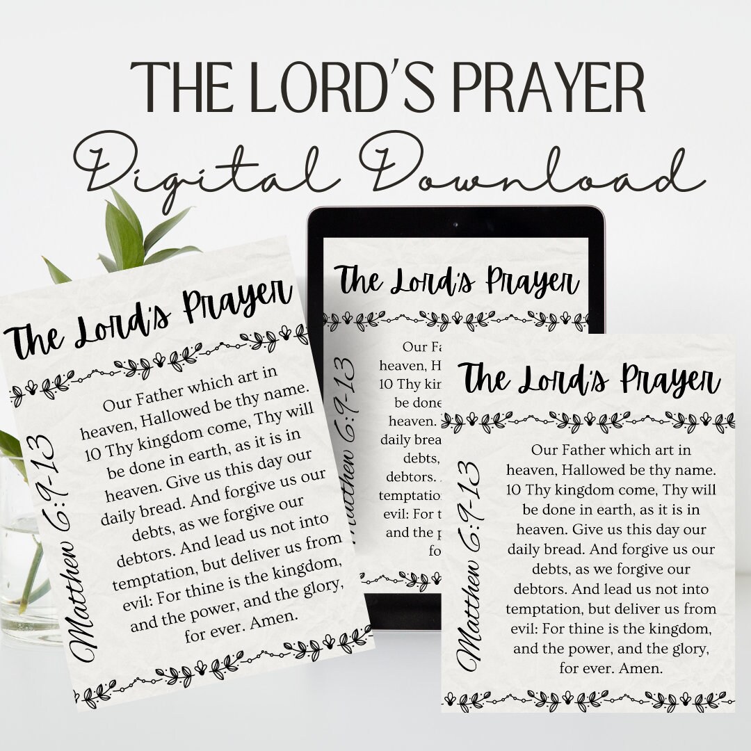 The Lord's Prayer, Holy Bible, Matthew 6:9-13, Digital PDF, PDF ...