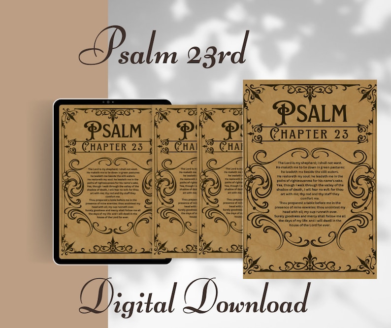 Psalm 23rd Chapter, Psalm 23, Lord is My Shepherd, PDF, PNG, Digital ...
