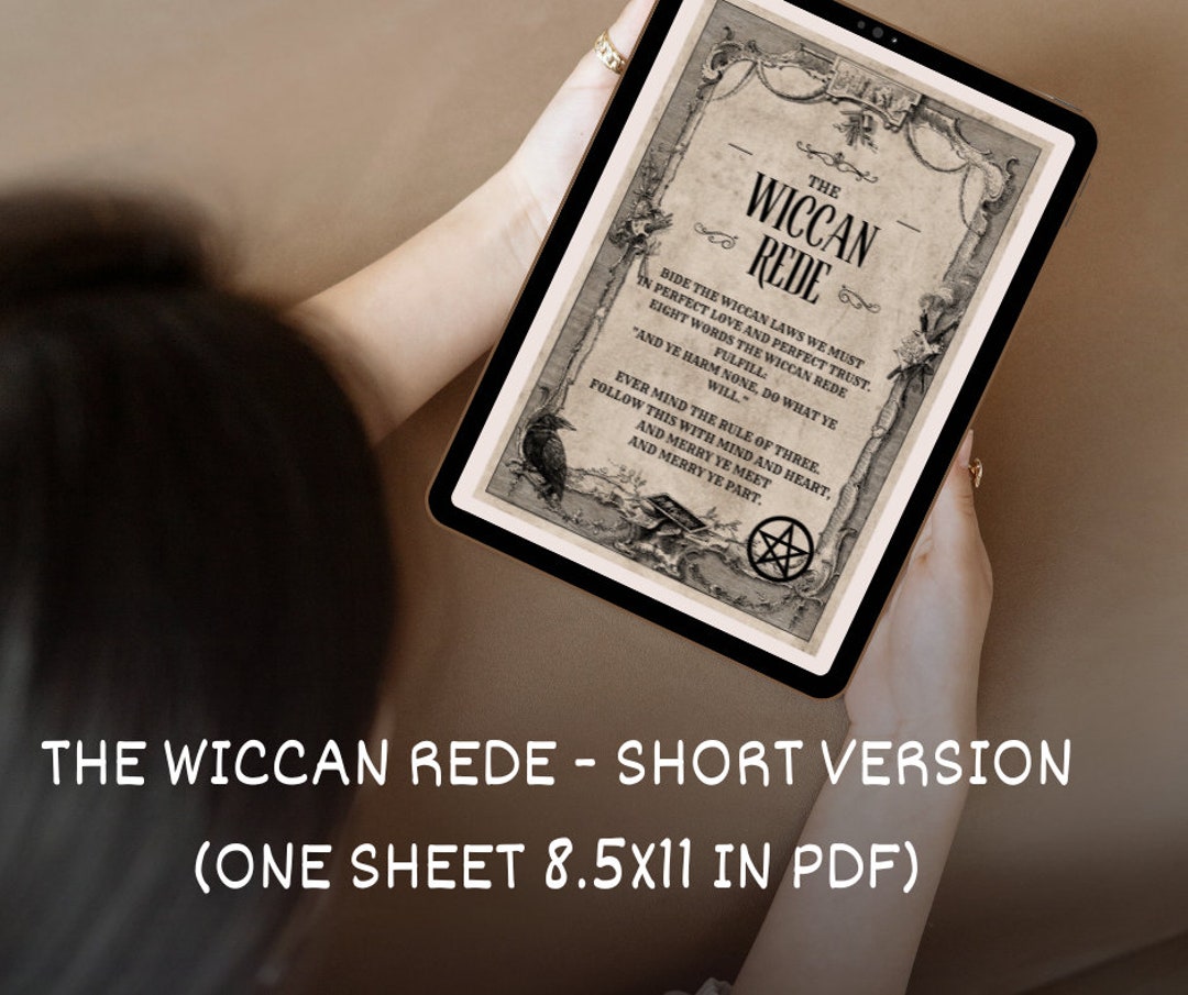 The Wiccan Rede - Short Version: (ONE SHEET 8.5x11 in PDF) - Etsy
