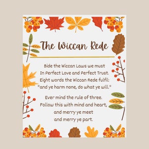 The Wiccan Rede - Short Version: Printable Wisdom for Your Spiritual ...