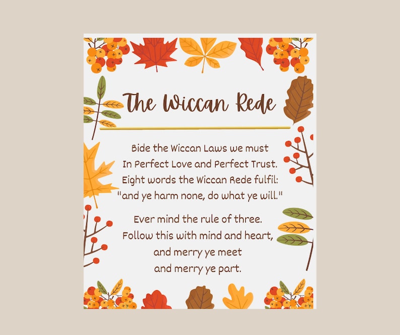 The Wiccan Rede - Short Version: Printable Wisdom for Your Spiritual ...