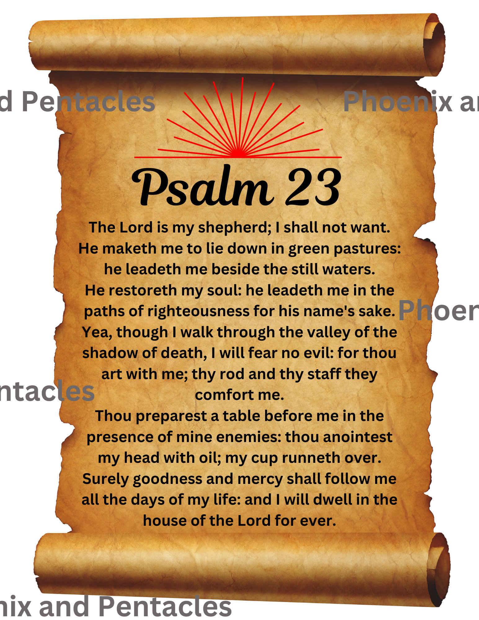 Psalm 23rd Chapter, Psalm 23, Lord is My Shepherd, PDF, PNG, Digital ...