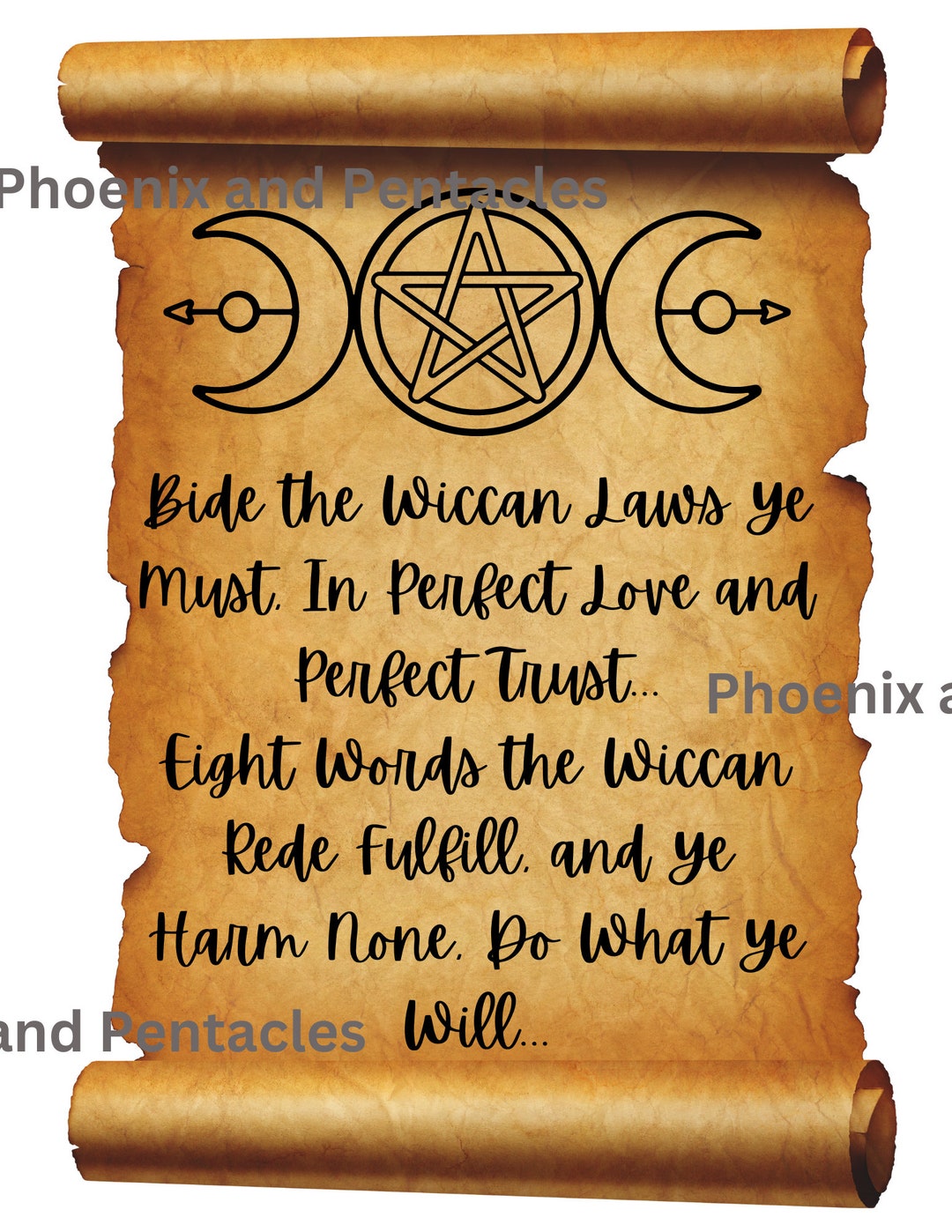 The Wiccan Rede- Short Version: (one Sheet, 8.5x11 in PDF, PNG) - Etsy