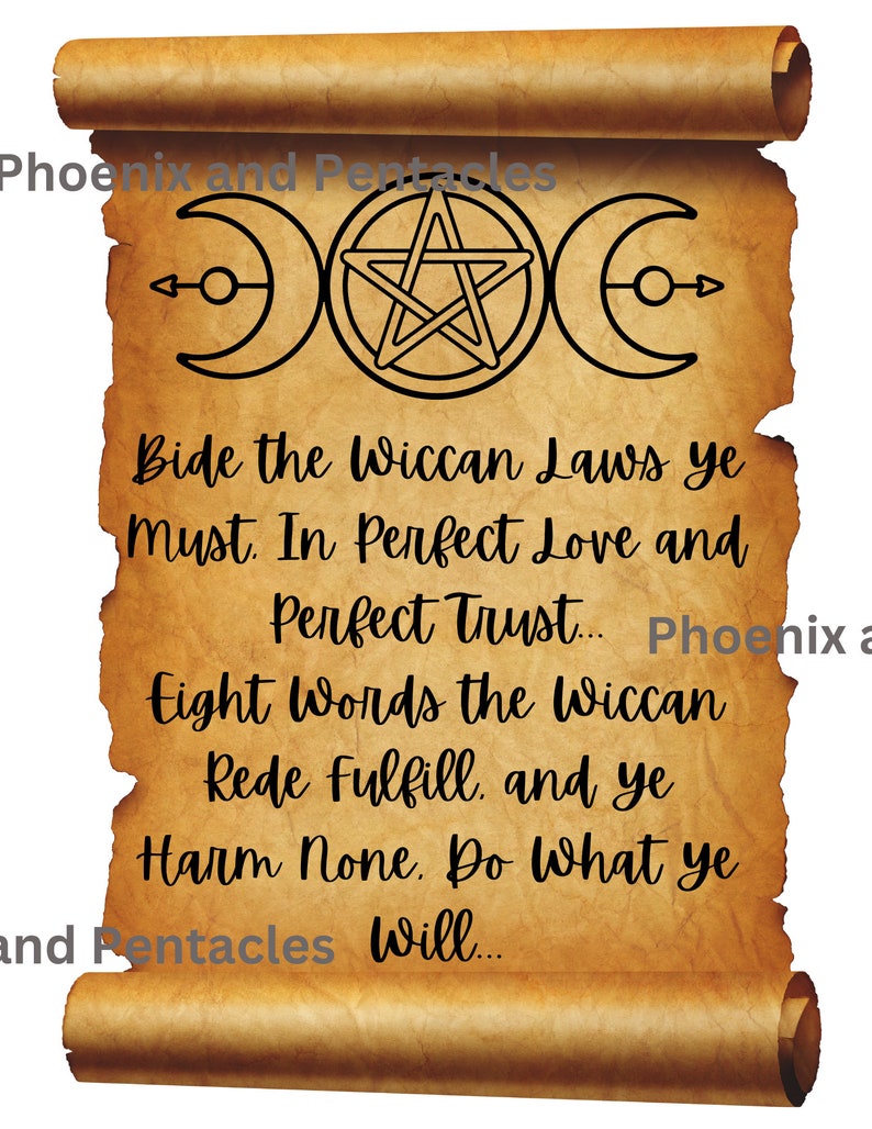 The Wiccan Rede- Short Version: (one Sheet, 8.5x11 in PDF, PNG) - Etsy