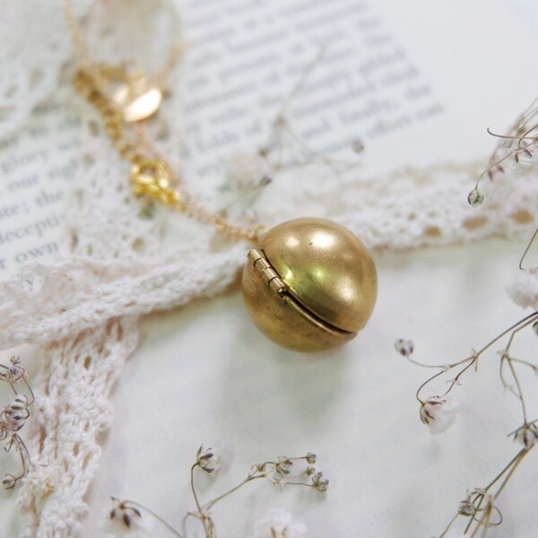 Ball Locket Necklace - Etsy