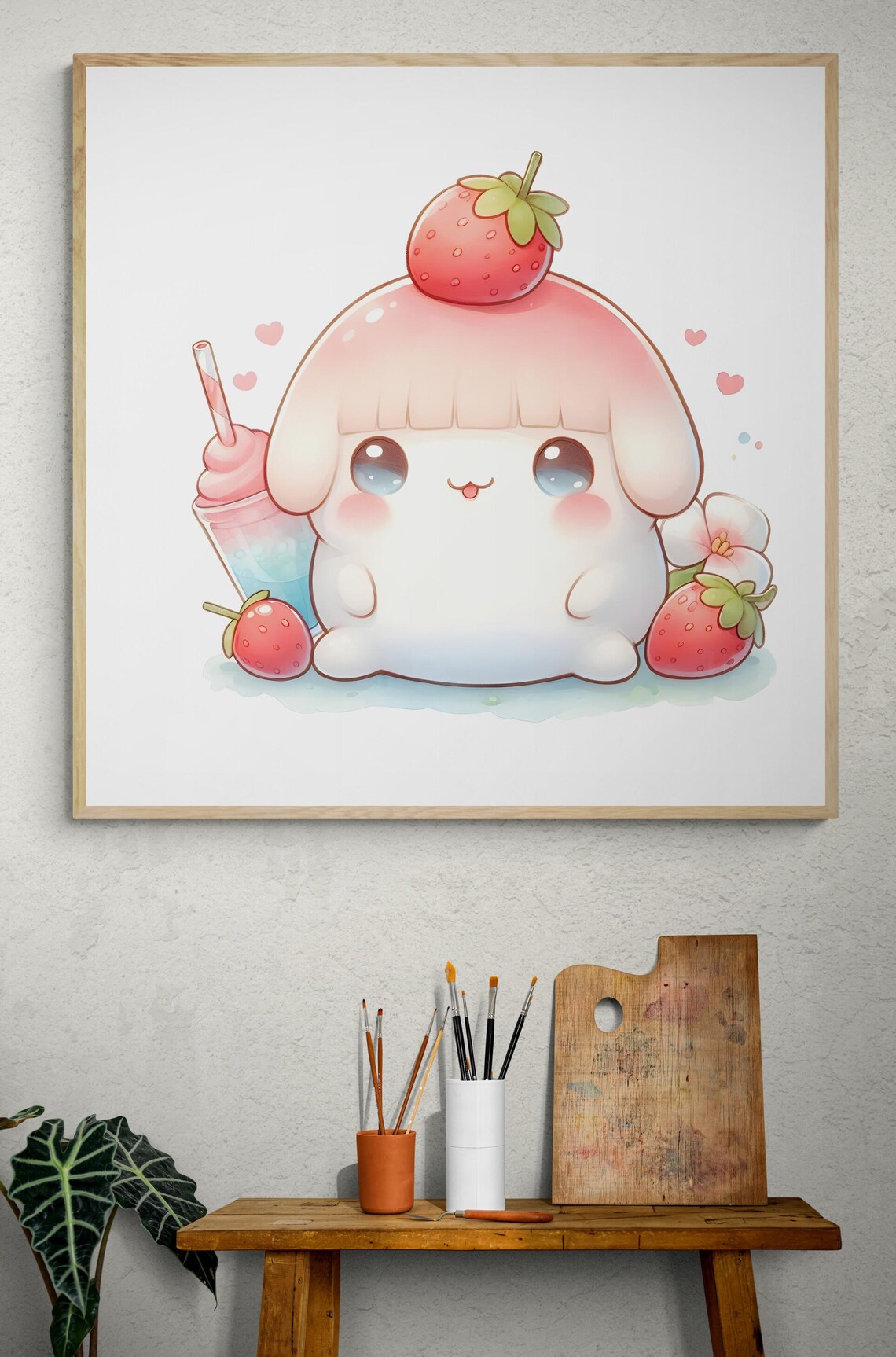 Cute Labubu Buddy Eating Strawberry - Etsy