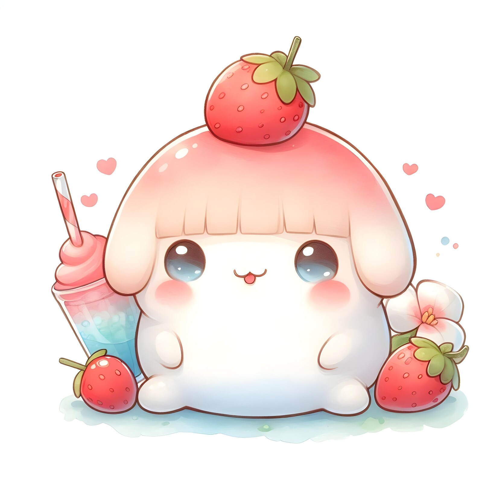 Cute Labubu Buddy Eating Strawberry - Etsy