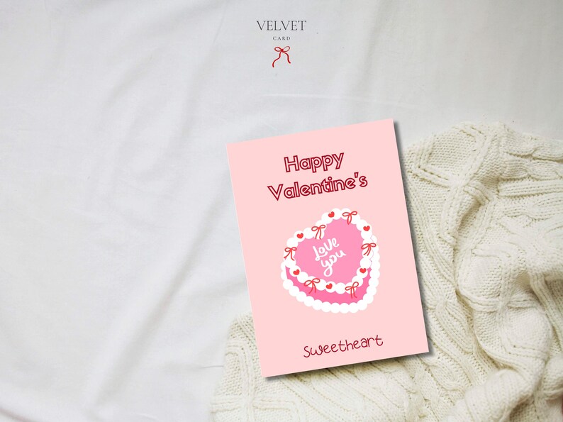 Printable Valentine's Day Card | Heart Cake Love Card | Instant ...