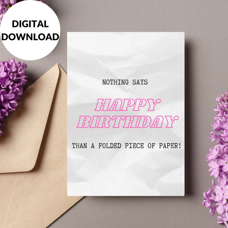 Digital Funny Birthday Card, Printable Birthday Card, Printable Funny ...