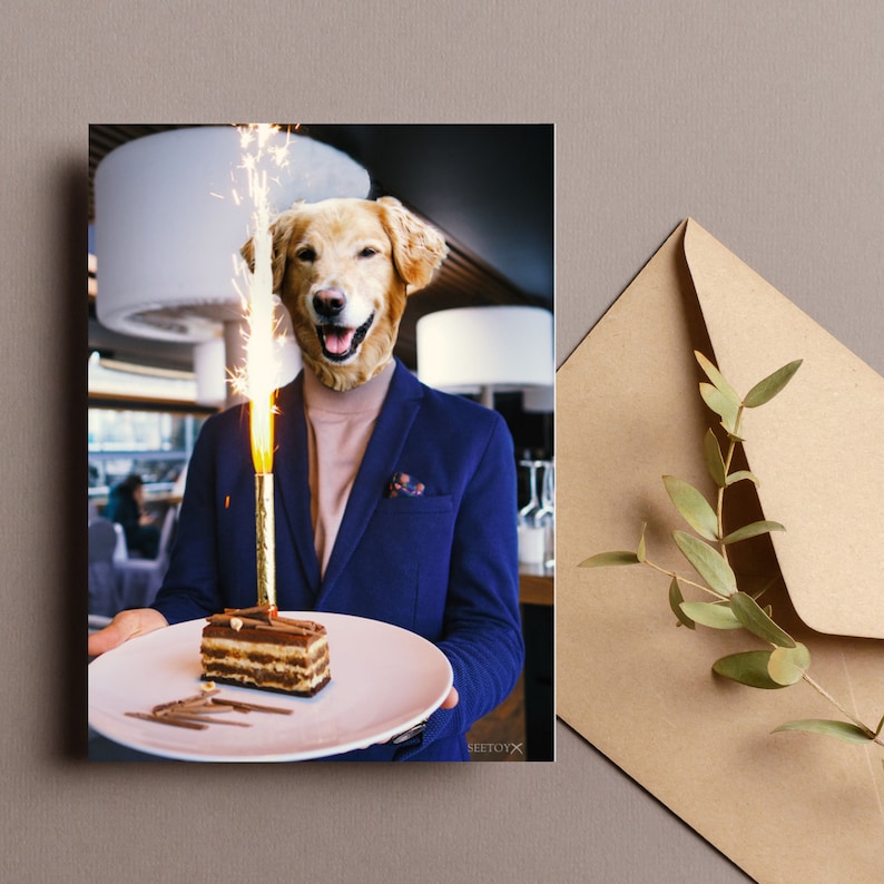 Golden Retriever Birthday Card, Dog Birthday Card for Dog Lovers ...