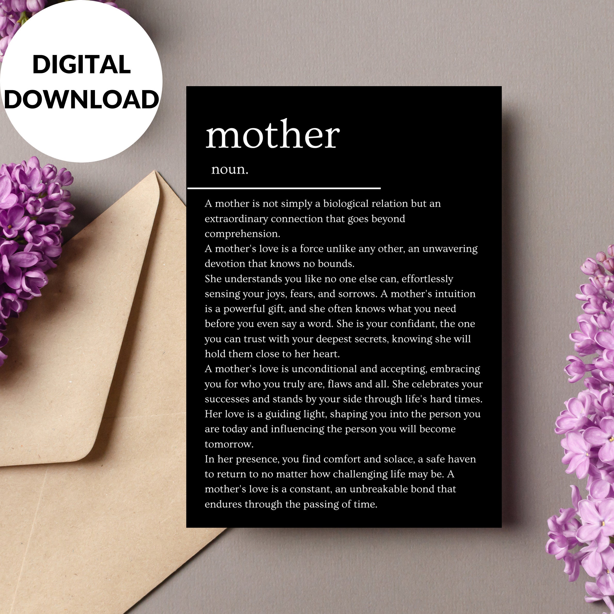 Birthday Card Printable Mom, Mum Printable Birthday Card, Printable ...