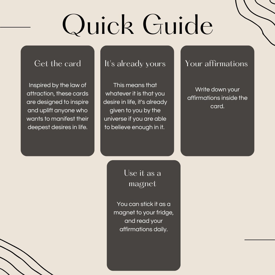 Goal Card | Positive Affirmation Cards | Law of Attraction Cards ...