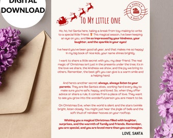 Santa Letter for Kids Printable, Printable Card From Santa for Kids on ...