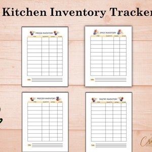 Kitchen Inventory Trackers, Pantry Stock Sheet, Fridge Checklist ...