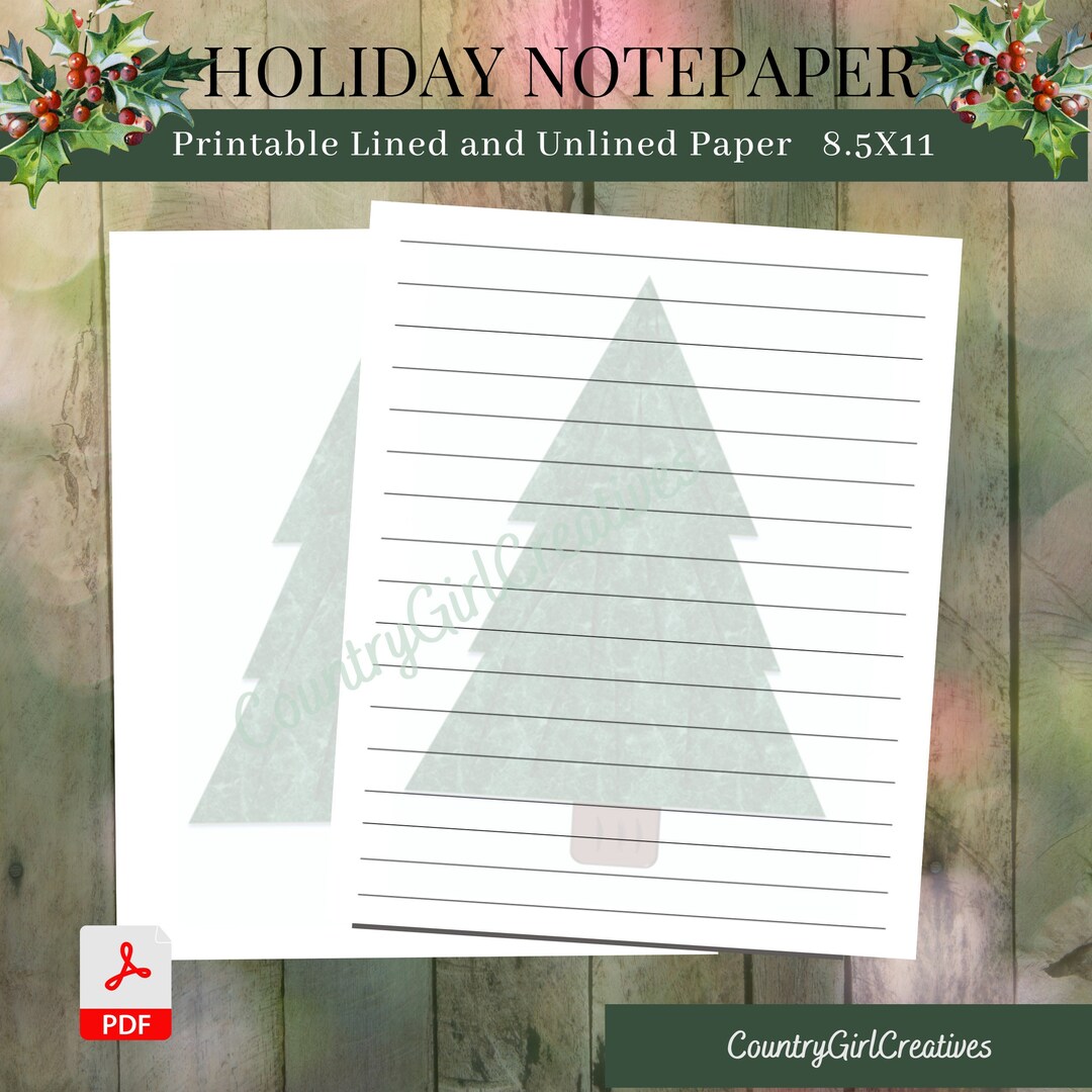 Tree Lined Christmas Paper, Printable, Instant Download, Holiday Paper ...