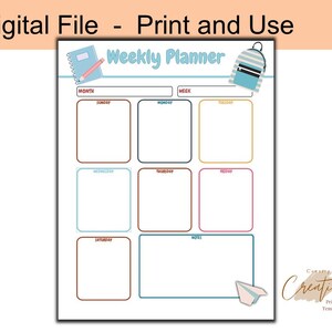 High School Back to School Weekly Planner, Study Tracker, Daily ...